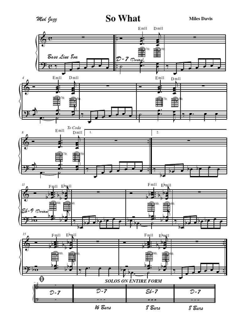 So What - Lead-Sheet PDF | PDF | Jazz | African American Music
