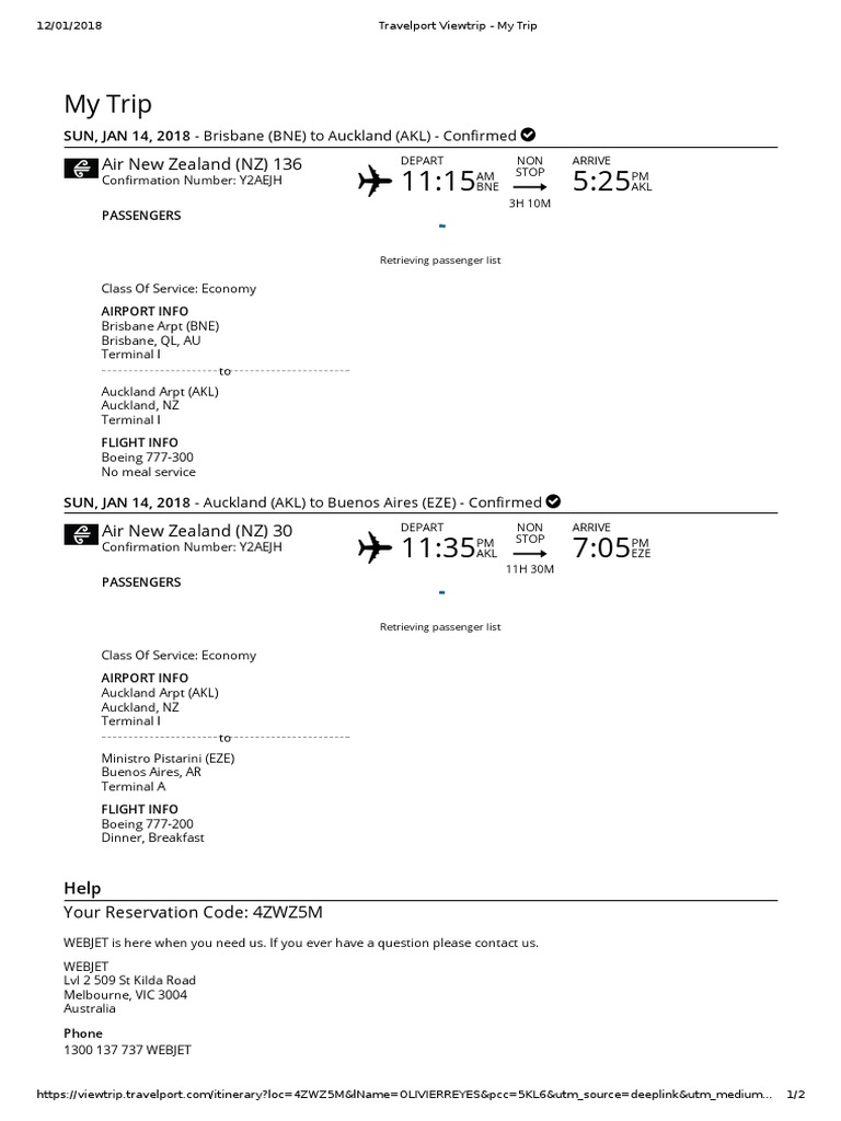 Travelport Viewtrip - My Trip | PDF | Aeronautics | Airlines