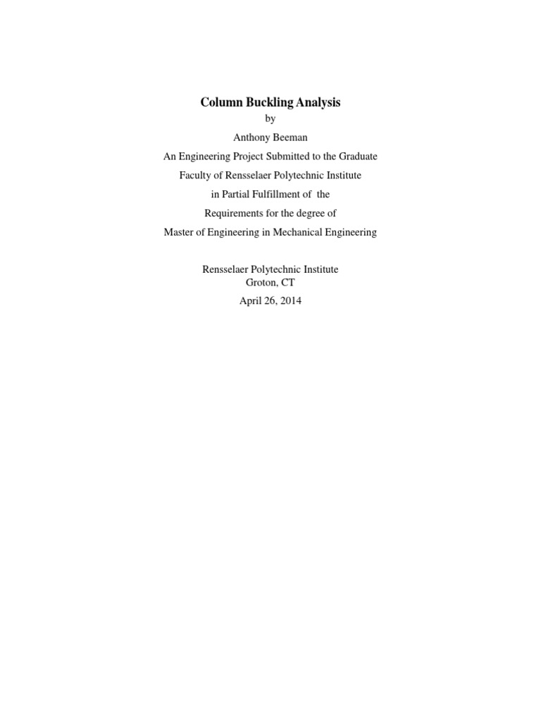 Column Buckling Analysis with FEA | PDF | Buckling | Finite Element Method