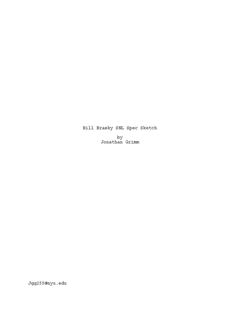 Bill Brasky Spec | PDF | Leisure
