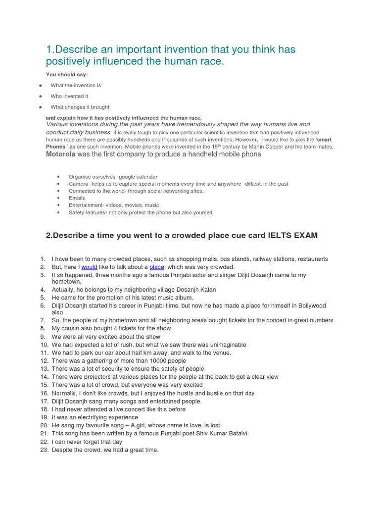 1.describe An Important Invention That You Think Has Positively ...