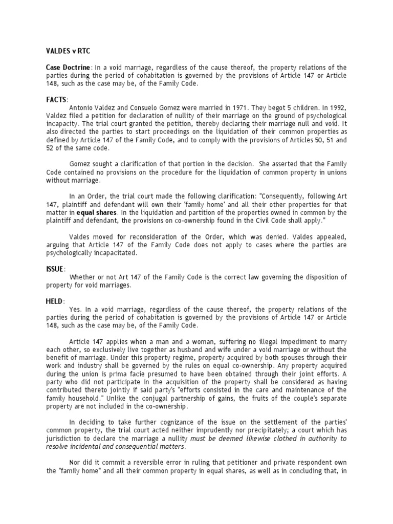 Separation of Prop Cases | PDF | Annulment | Marriage