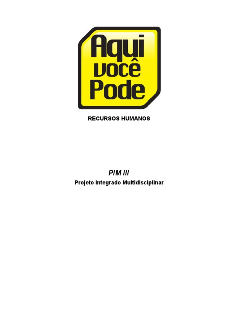 Pim Iii Recursos Humanos Pdf Gestão De Recursos Humanos Business