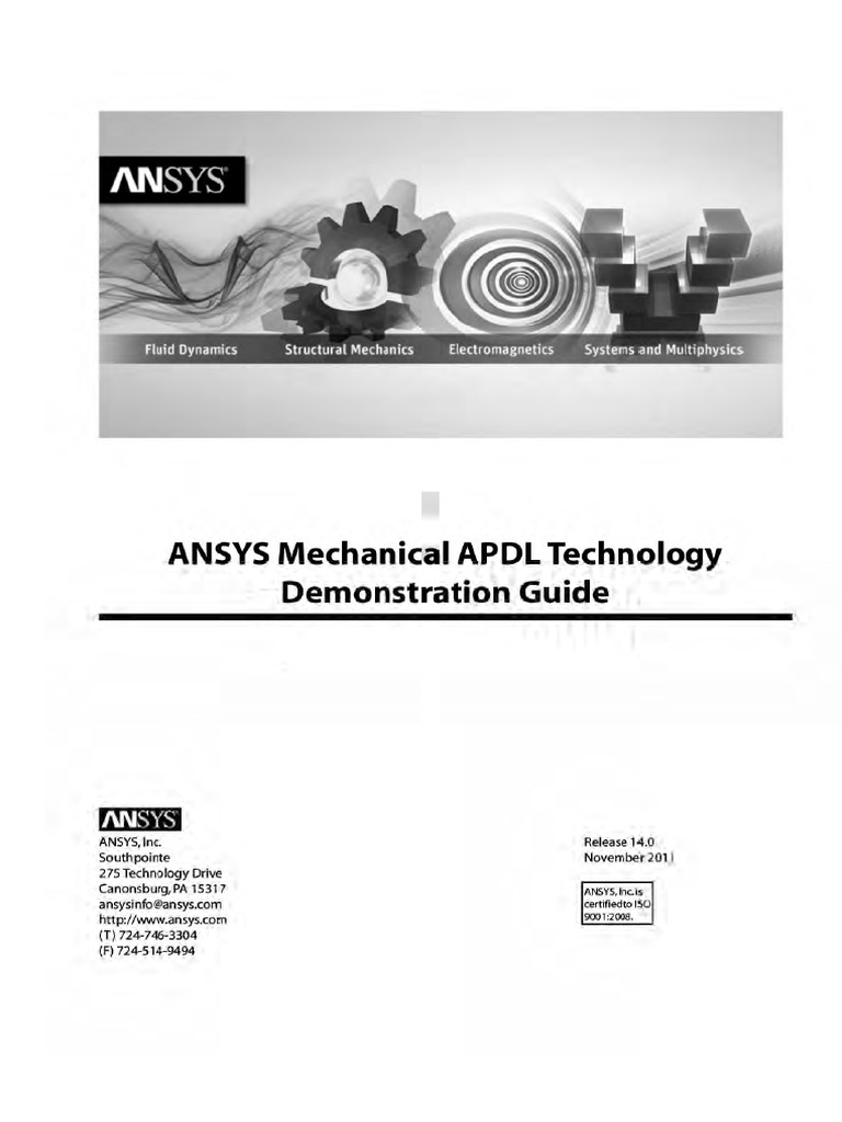 ANSYS Mechanical APDL Technology Demonstration Guide | PDF