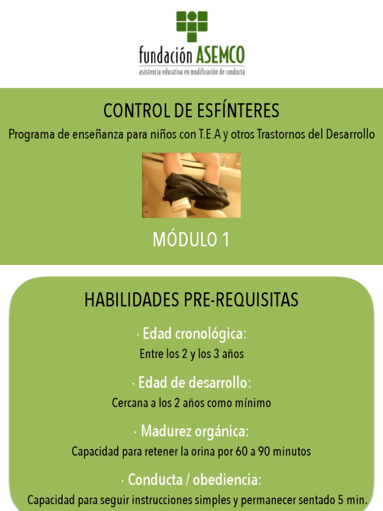 Control de Esfinteres Modulo 1 | PDF | Bienestar | Medicina
