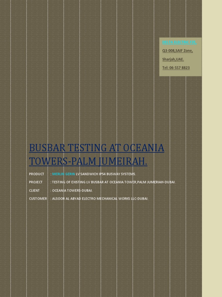 Busbar Testing | PDF | Insulator (Electricity) | Electrical Resistance ...