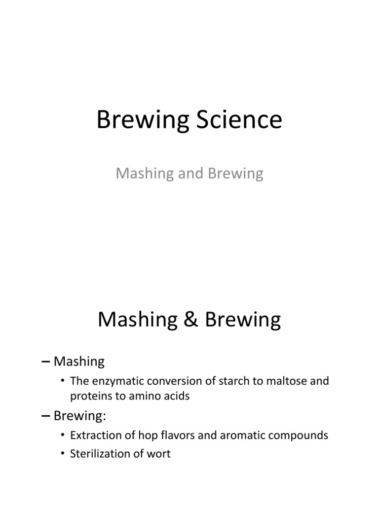 Brewing Science | PDF | Brewing | Homebrewing