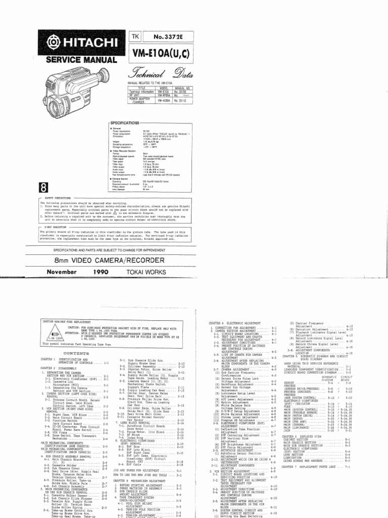 Hitachi Vm-E10 SM | PDF | Autofocus | Camera