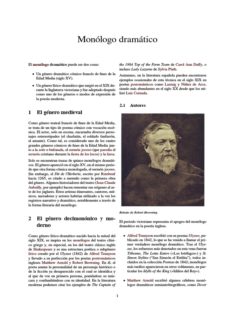 Monólogo dramático | Coreografía | Poesía