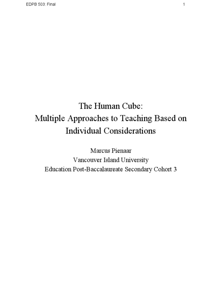 The Human Cube | PDF | Expert | Educational Assessment