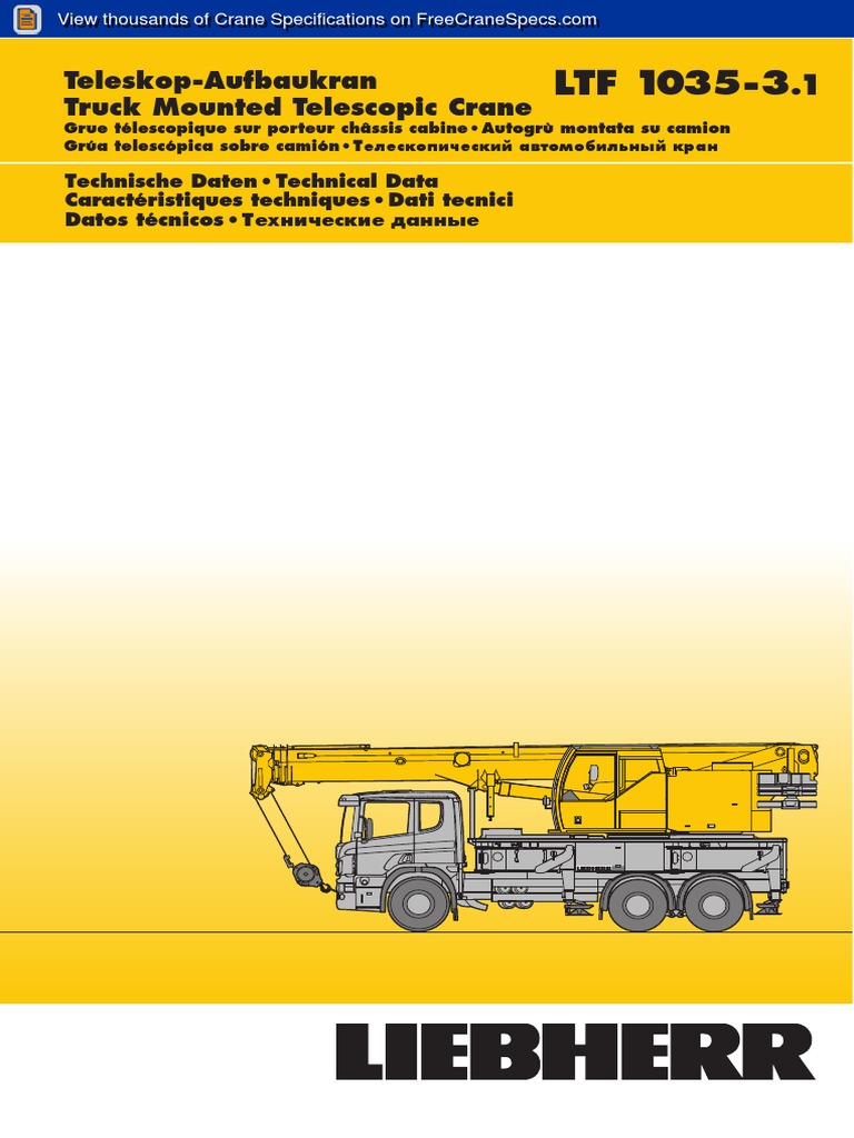 Liebherr LTF 1035 3 1 | PDF | Crane (Machine) | Geotechnical Engineering