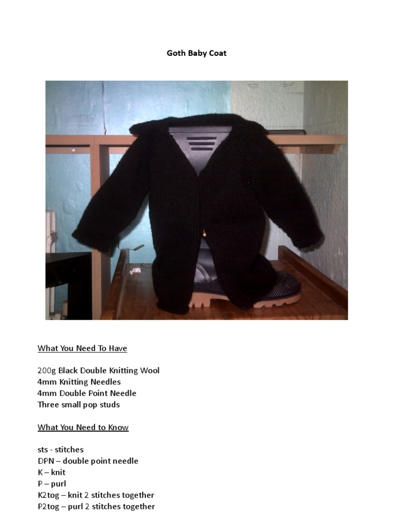 Baby Goth Coat | PDF | Basic Knitted Fabrics | Knitting