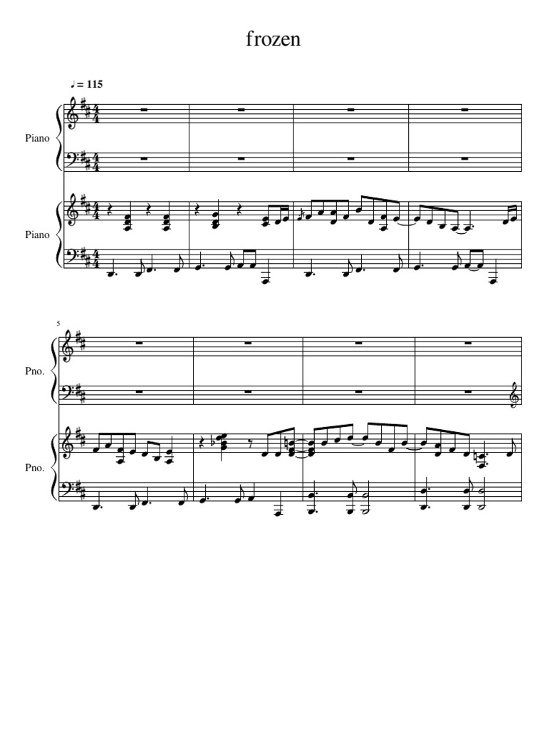 Frozen Medley Piano Duet | PDF