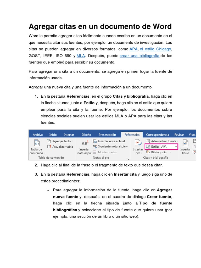 Referencias Word | PDF | Bibliografía | Informática