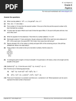 Grade 8 Math Word Problems With Answers | PDF | Area | Speed