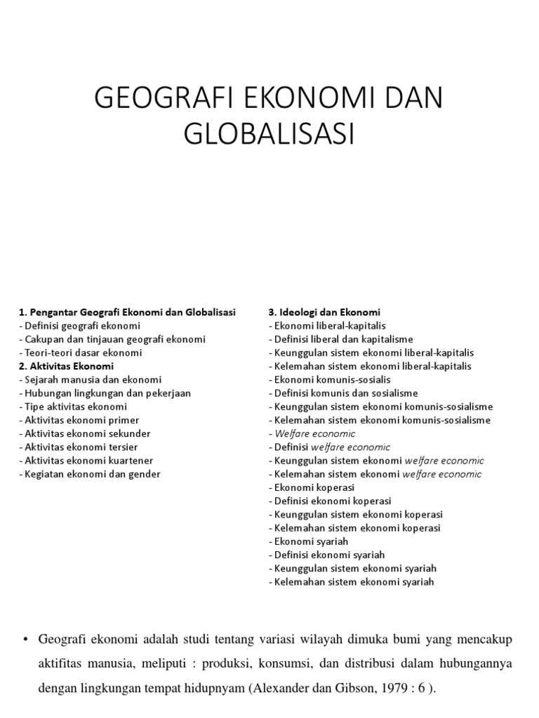 Geografi Ekonomi Dan Globalisasi | PDF