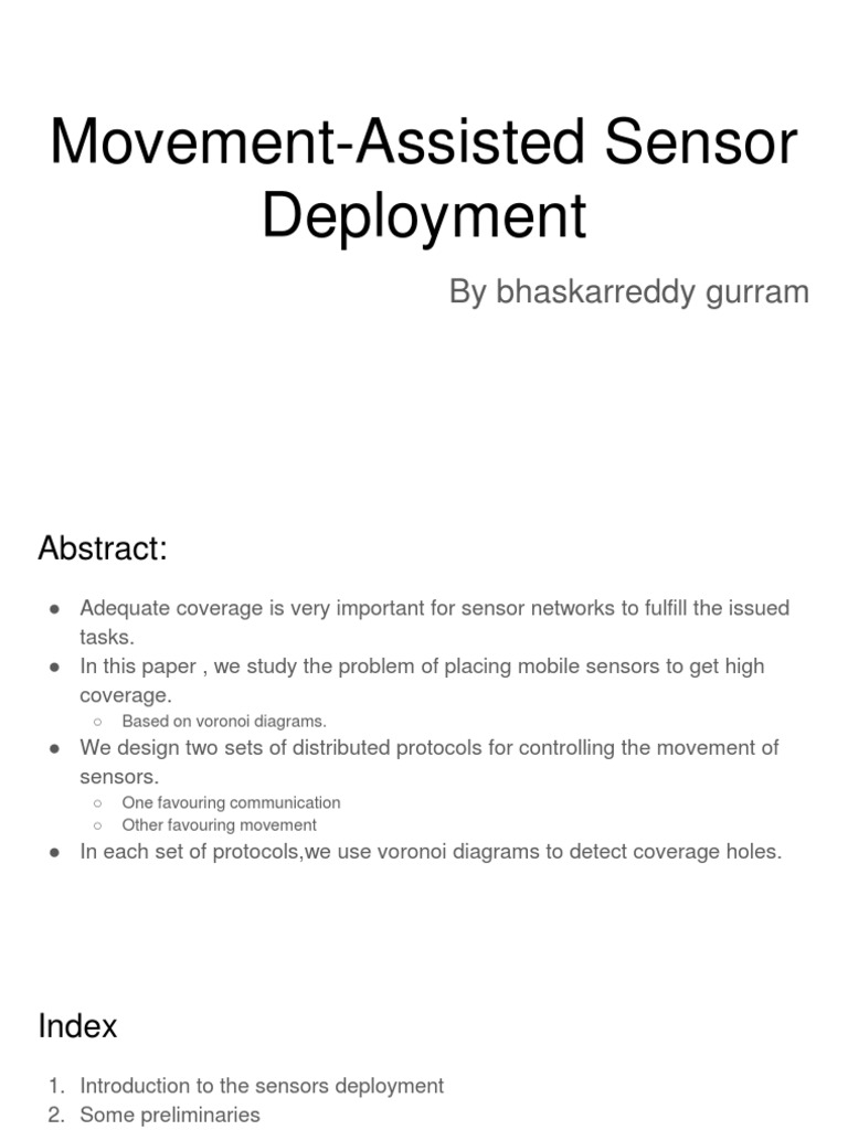 Movement Assisted Sensor Deployment | PDF | Wireless Sensor Network | Applied Mathematics