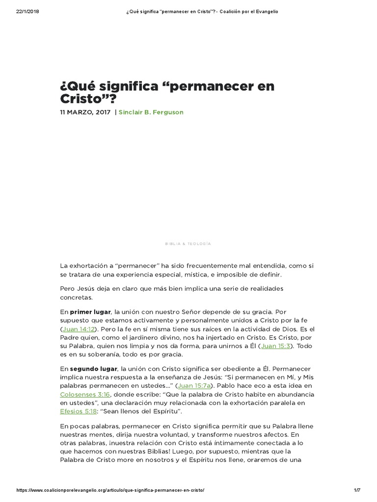¿Qué Significa "Permanecer en Cristo" - Coalición Por El Evangelio ...