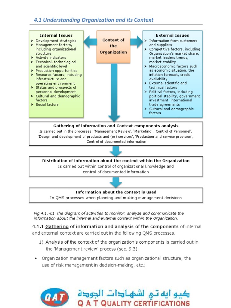 4.1 Understanding Organization and its Context: Internal Issues Context ...