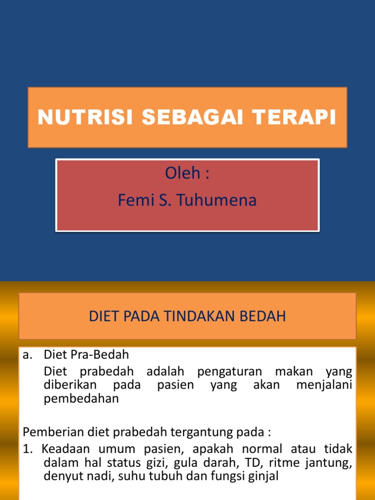 Nutrisi Sebagai Terapi | PDF