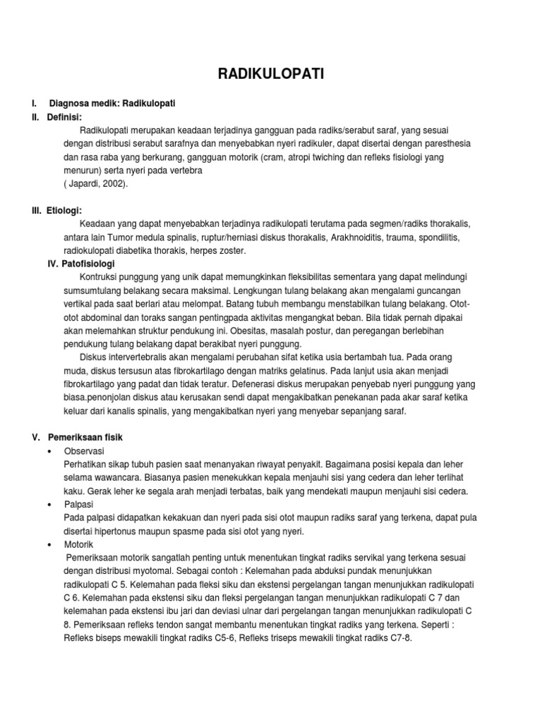 Panduan Radikulopati untuk Praktisi | PDF | Kesehatan Holistik