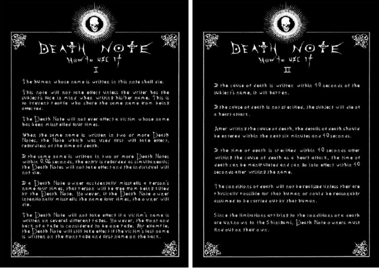 Death Note Rule 1 | PDF