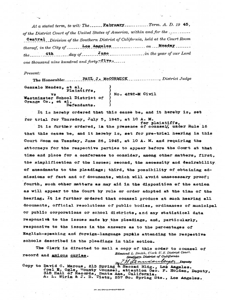 Order Setting Trial Date | PDF | Pleading | United States Law