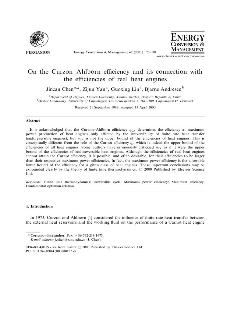 Chen 2001 | PDF | Heat | Thermodynamics