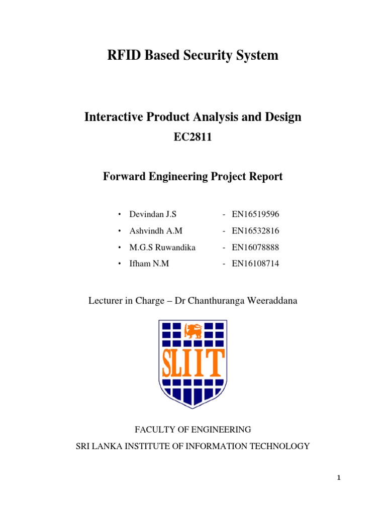 RFID-Based Security System Design | PDF | Radio Frequency ...