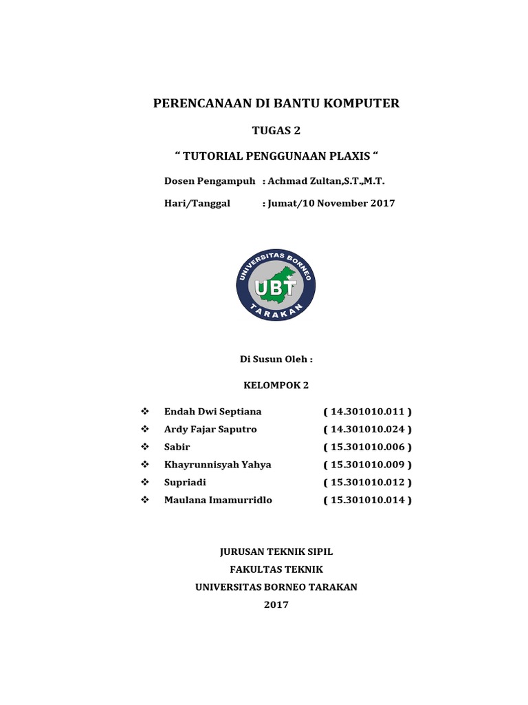 PDK Tugas 2 Plaxis Tutorial | PDF