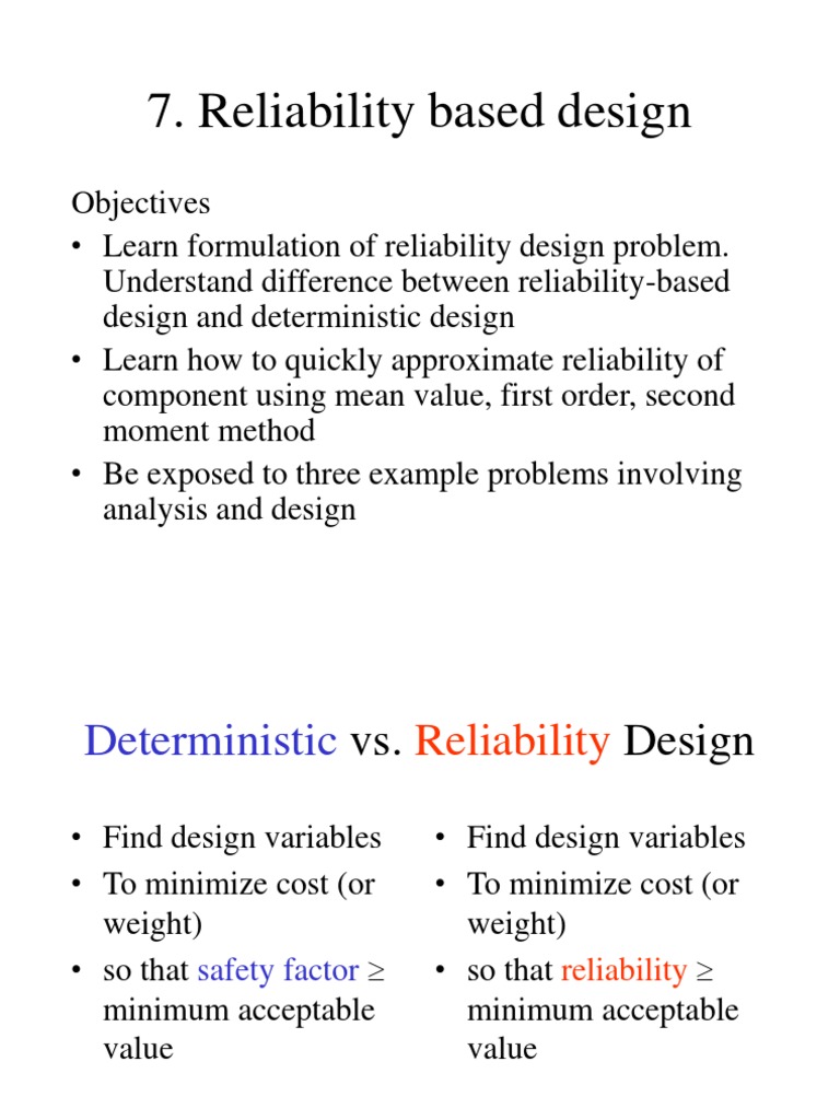 Reliability Based Design | PDF | Reliability Engineering | Mathematical ...