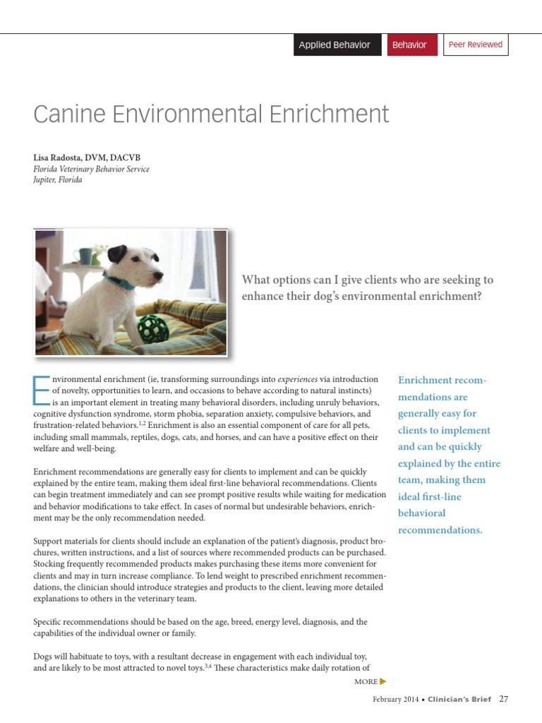 Canine Environmental Enrichment | PDF | Dogs | Physical Exercise