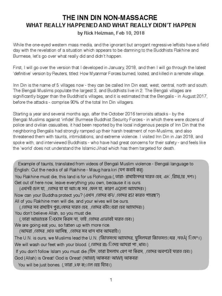 The INN DIN Non-Massacre | PDF | Rohingya People | Myanmar