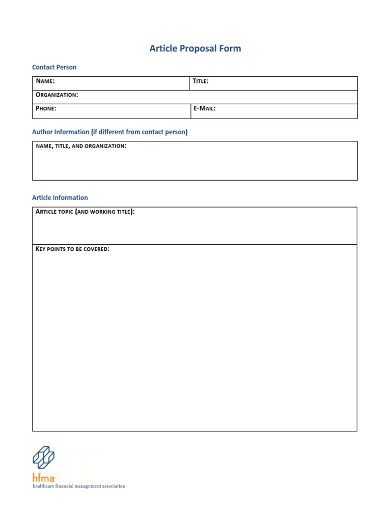 Article Proposal Submission Form | PDF