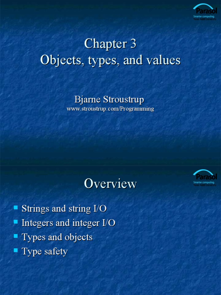 Objects, Types, and Values | PDF | C++ | Integer (Computer Science)