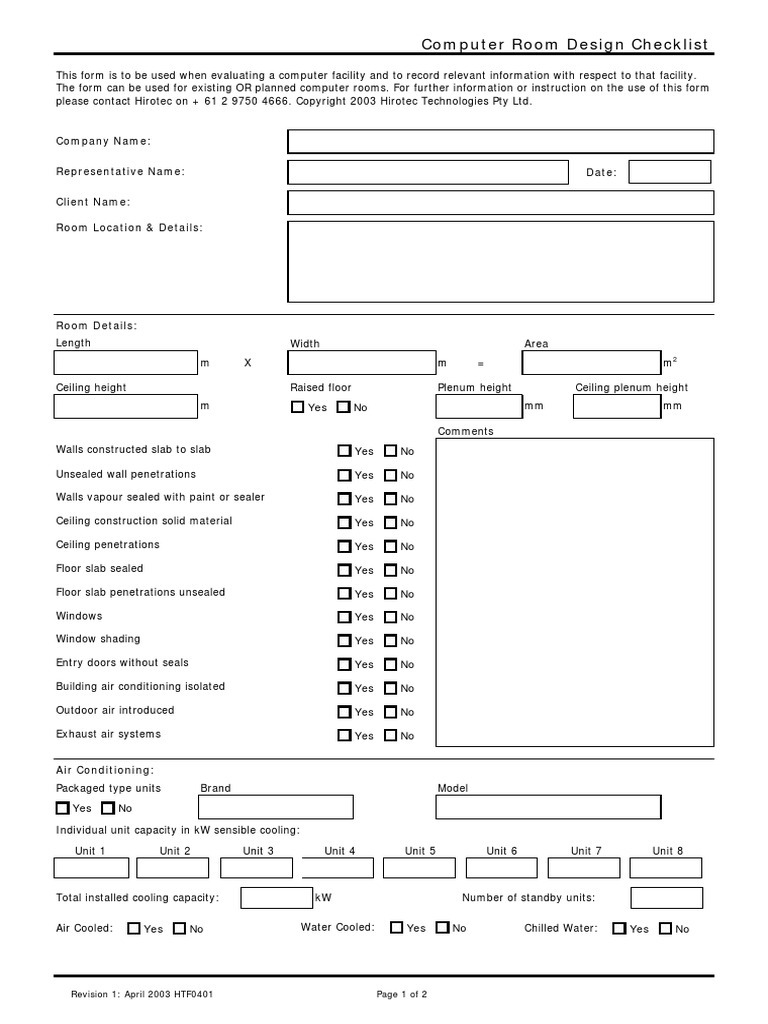 Computer Room - Check List | PDF | Electromechanical Engineering ...