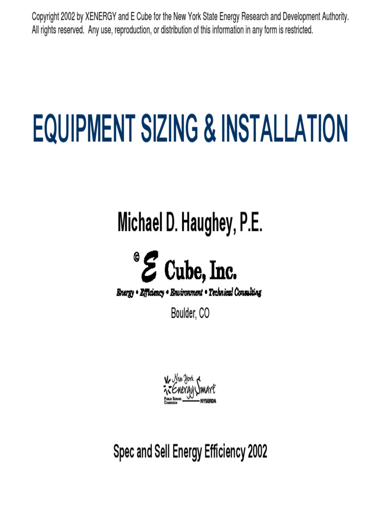 Equipment Sizing & Installation: Michael D. Haughey, P.E | PDF | Duct ...