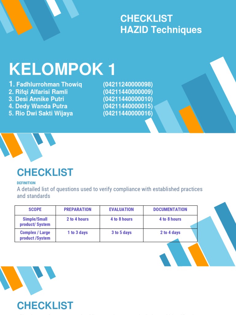 (FIX) Kelompok 1 - Checklist HAZID Techniques | PDF | Risk Assessment ...