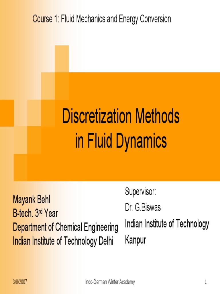 Discretization Methods in Fluid Dynamics | PDF | Partial Differential ...