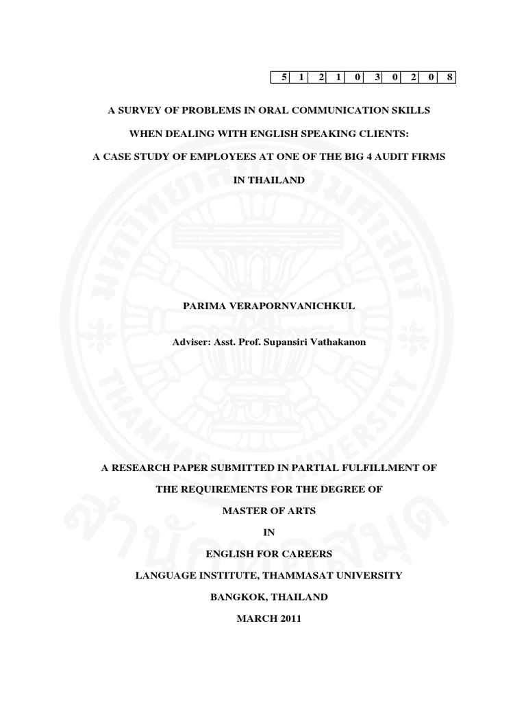 A Survey of Problems in Oral Communication Skills | PDF | Motivation ...