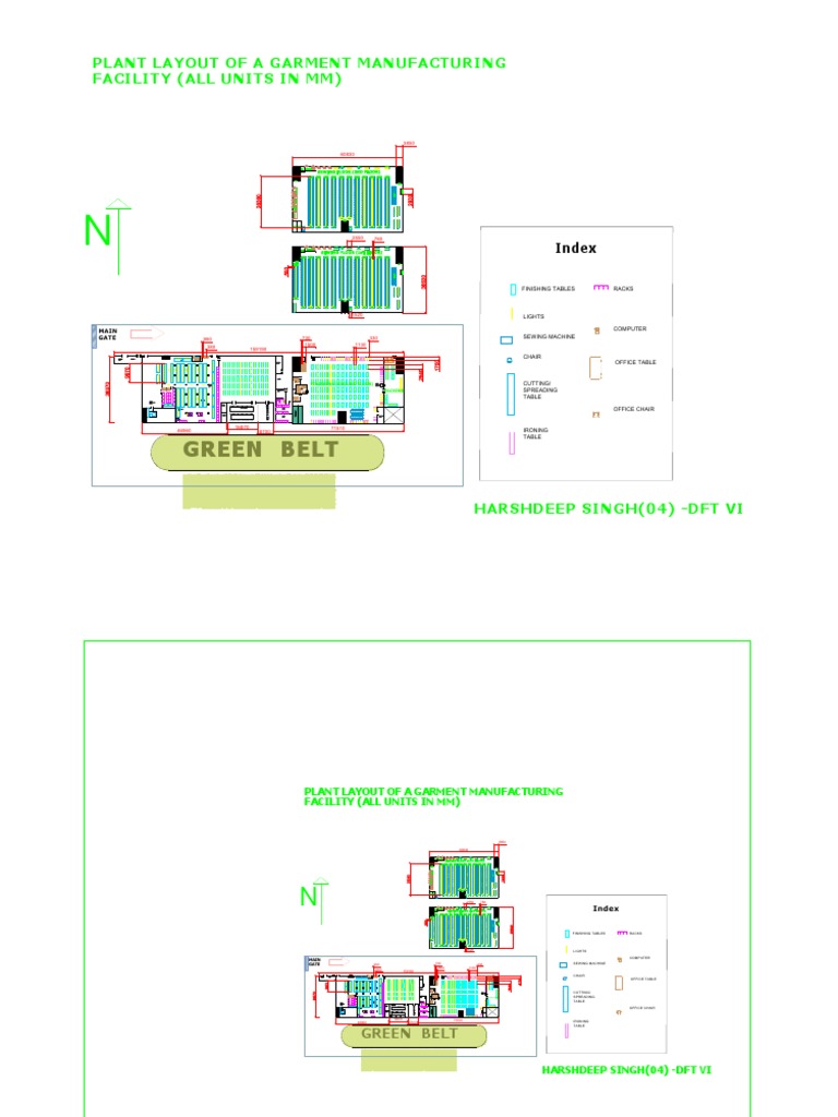 Plant Layout of A Garment Manufacturing Facility (All Units in MM ...