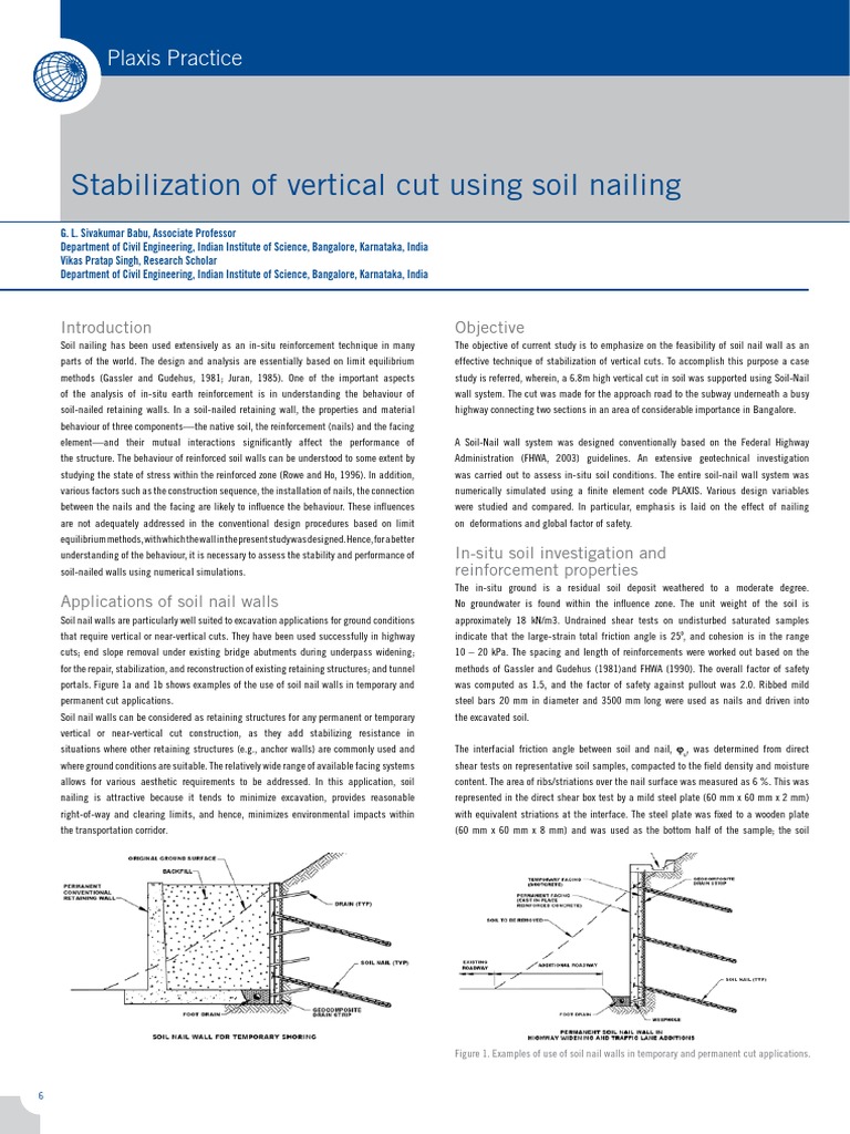 Iss22 Art1 - Stabilization of Vertical Cut | PDF | Soil | Materials Science