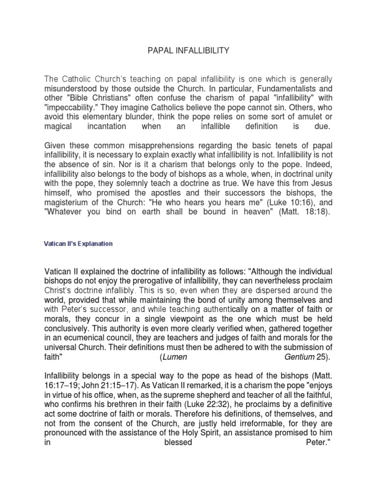 Papal Infallibility | PDF | Pope | Catholic Church