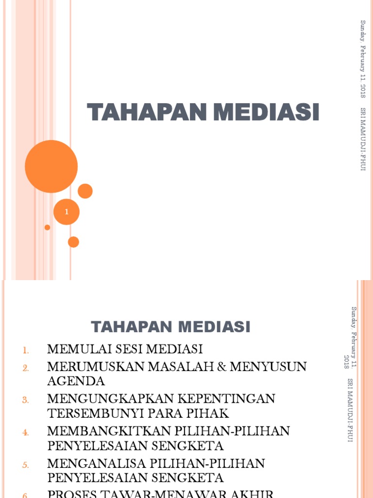 Tahapan Mediasi | PDF