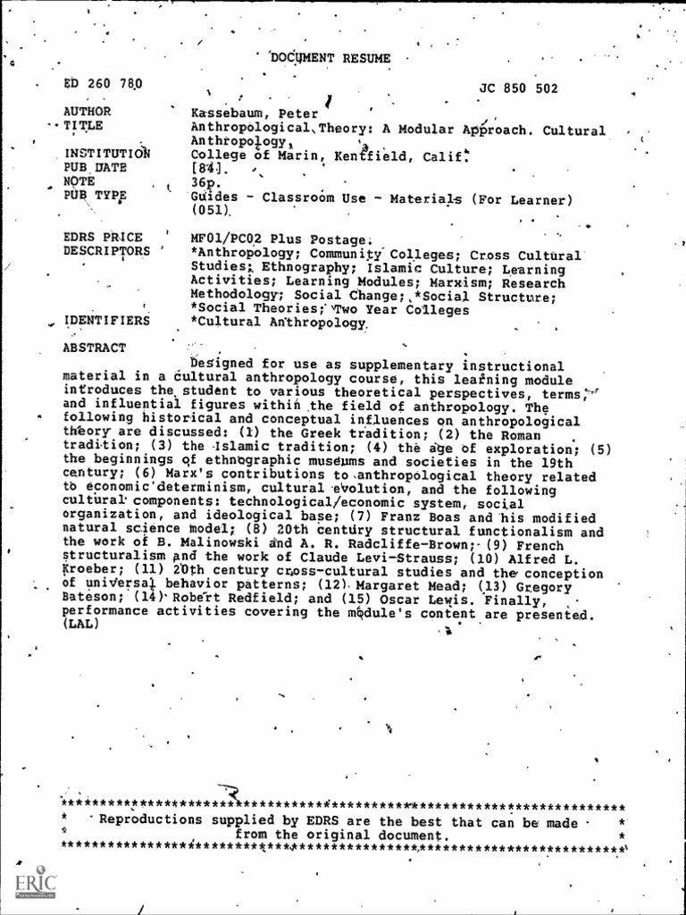 ERIC Radcliffe | Download Free PDF | Franz Boas | Anthropology