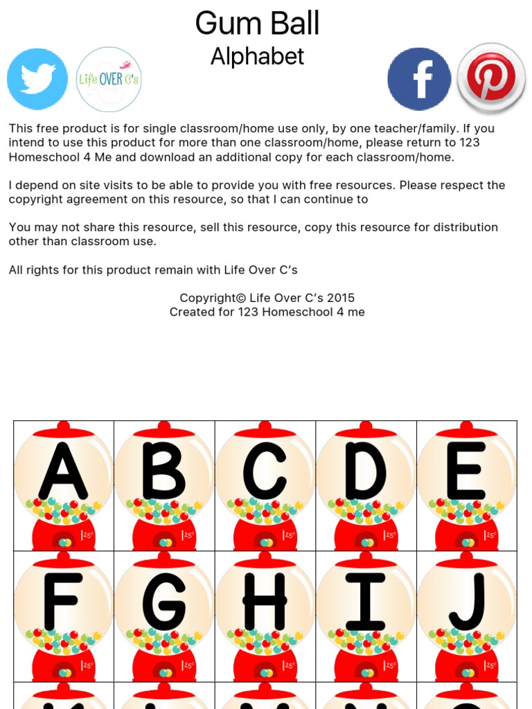 Gumball Alphabet | PDF