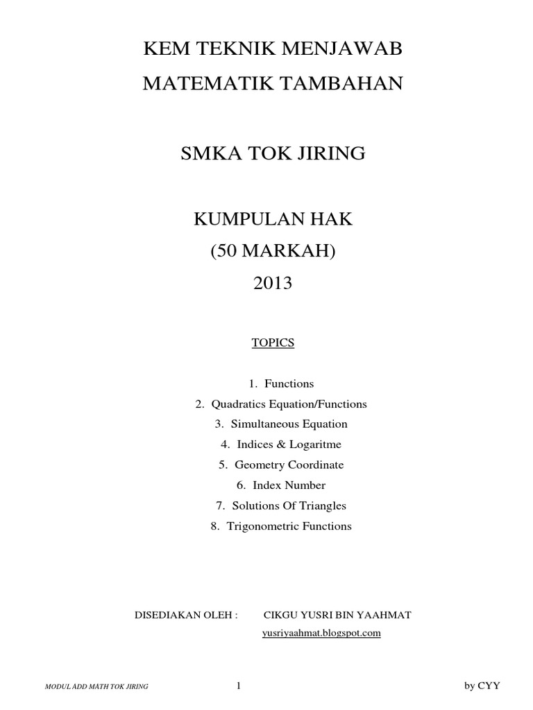 Modul Tok Jiring | PDF | Trigonometric Functions | Sine