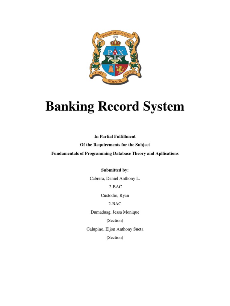 Banking Record System | PDF | Computer File | Databases