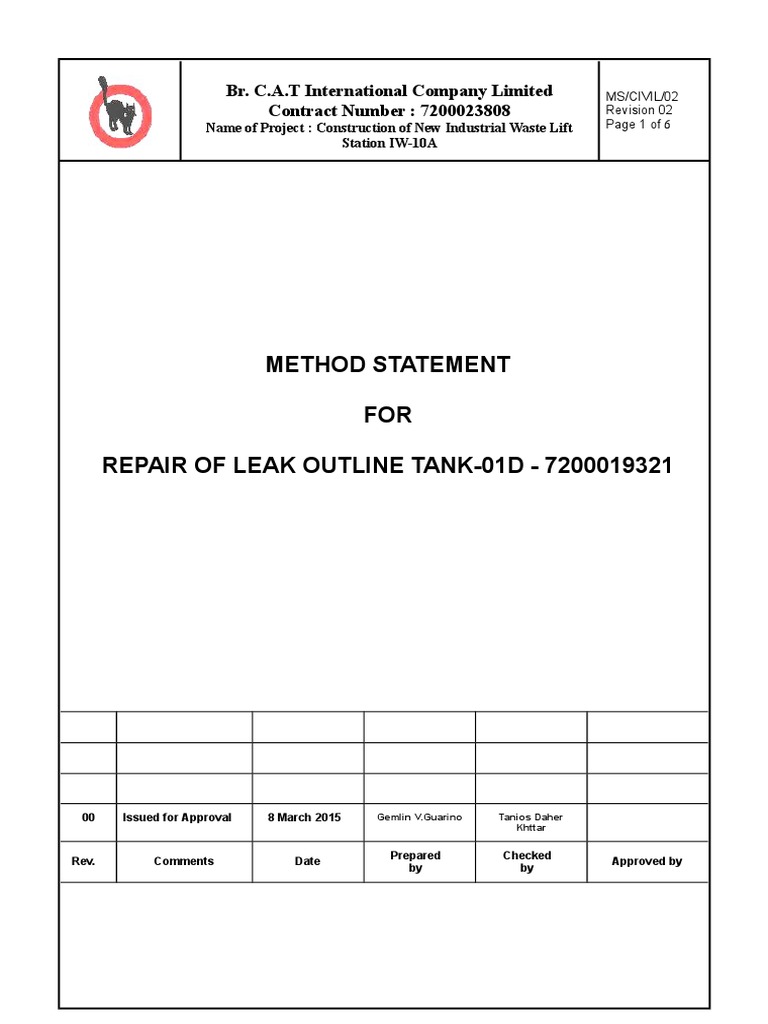 Method Statement For Gravel Surfacing Around New Lift Station IW-10A ...