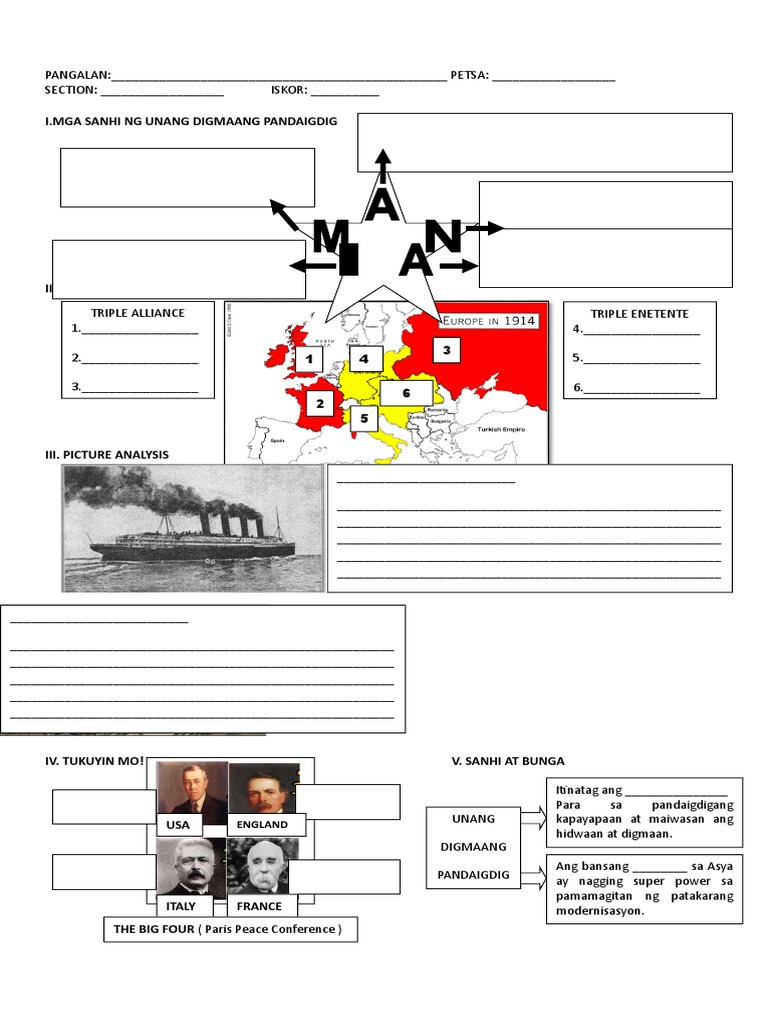 Activity Sheet Ww1 | PDF